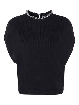 Emporio Armani pull c&ocirc;tel&eacute; &agrave; ornements - Noir