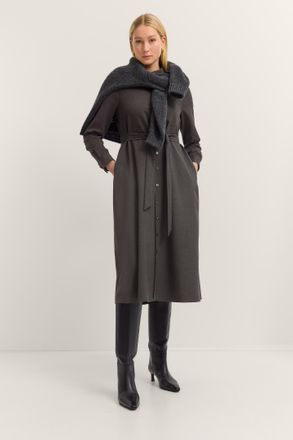 Bugatti Damen Blusenkleid mit Bindegurt und Knopfleiste