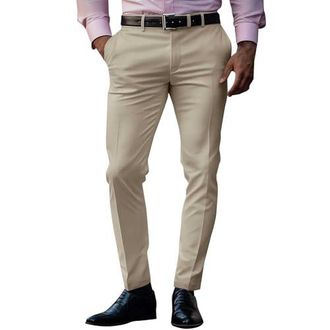 Generic Pantalon formel extensible pour homme - Style d&eacute;contract&eacute; - Pour le bureau - Coupe classique - Taille extensible - Infroissable - Avant plat - Entreti