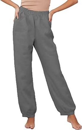 Generic Pantalon Leger Ete Femme Fluide Ample Lin &Eacute;t&eacute; Pantalons D&eacute;contract&eacute;s en Coton et Lin Amples Accueil Pantalons Harlan D&eacute;contract&eacute;s pour Dames Leger Pan