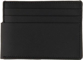 Alexander McQueen Logo-Print Calfskin Card Case - Black
