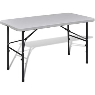 vidaXL Gartentisch Klappbar 122 cm hdpe Wei&szlig; - Vidaxl