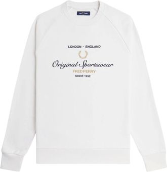 Fred Perry Homme, Sweatshirts et sweats &agrave; capuche, Blanc, Taille: XL Original Sportswear SweaT-shirt