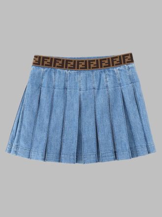 Fendi Pleated Denim Skirt - Blue
