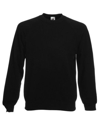 Fruit Of The Loom Herren Raglan Sweatshirt, Schwarz (Black 000), L