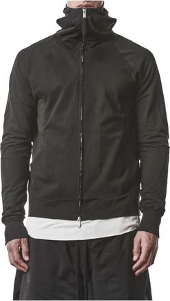 Thom Krom Homme, Sweatshirts et sweats &agrave; capuche, Noir, Taille: L Felpa Zip e Cappuccio