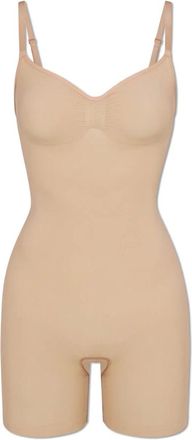 SKIMS Skims, Femme, Sous-v&ecirc;tements, Beige, Taille: 48 FR Bodysuit Mi-Cuisse Sculptant Sans Couture