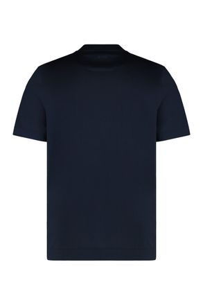 HUGO BOSS Mens Crew Neck T-Shirt With Wing Details Blue Cotton T-Shirts And Polos