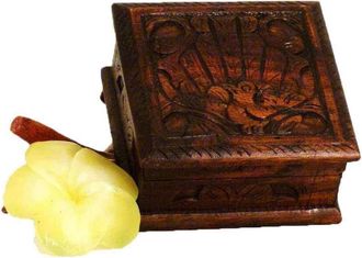 Simandra Holz Schatulle Dose Schmuckdose Holzschachtel Kunsthandwerk Holzdose Holzschatulle Kiste Viereckig Größe Klein