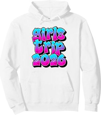 BDAZ 2026 Gruppenreise, Graffiti-Design f&uuml;r M&auml;dchen, Blau/Rosa Pullover Hoodie