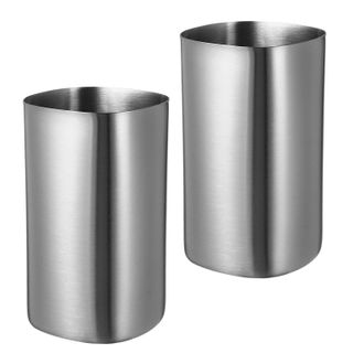 Angoily 2 St&uuml;ck Edelstahl Zahnputzbecher Bruchsicher Mundsp&uuml;lbecher Kompakt f&uuml;r Badezimmer Reisen B&uuml;ro