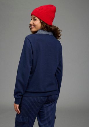 Kangaroos Sweatshirt mit Polokragen und Blende, h&uuml;ftlange Schnittform