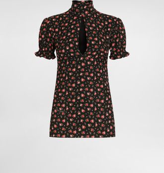 Dolce & Gabbana Oberteil Aus Charmeuse Mit R&ouml;schen-print - Frau Blusen Und Tops Mehrfarbig 38