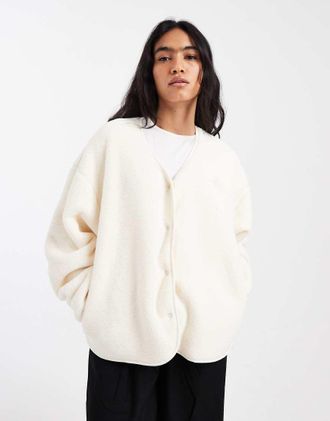 adidas Originals adidas Sportswear - Veste en sherpa - Cr&egrave;me-Blanc