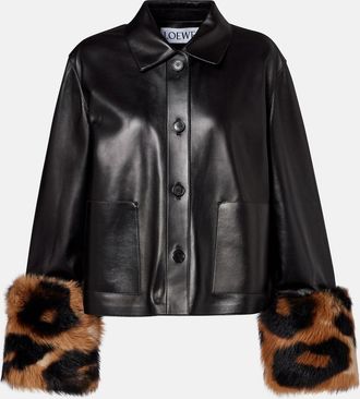 Loewe Lederjacke mit Shearling