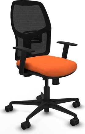 Piqueras y Crespo Ergonomischer Stuhl Alfera mit 1D-Armen, h&ouml;henverstellbare Lendenwirbelst&uuml;tze, ausgestattet mit Syncro/Traslack und Schneideschaum, mit Rollen von 65 