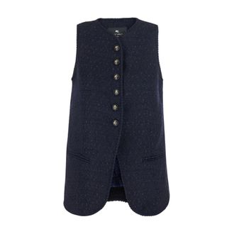 Etro &Auml;rmellose Rundhalsjacke - - Suits - Damen - Blau - XS