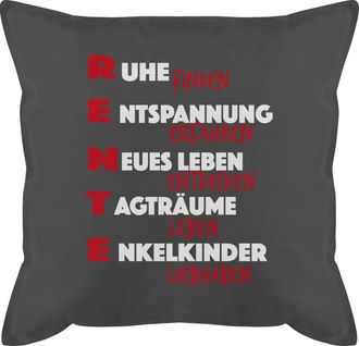 Shirtracer Kissen 50x50 - Rentner - Rente Scribble - 50 x 50 cm - Grau - rentnerkissen ruhestandskissen retirement abschiedsgeschenk kollegen renteneintritt gesc