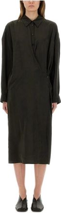 Christophe Lemaire Femme, Robes, Brun, Taille: 40 FR Straight Collar Twisted Dress