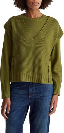 Benetton Damen Maglia Scollo V S/M 126wd4033 Herren Weste, gr&uuml;n, M