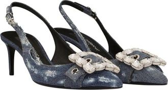 Dolce & Gabbana Hohe Schuhe - Dolce & Gabbana Denim Slingback Pumps - Gr. 35,5 (EU) - in Blau - für Damen