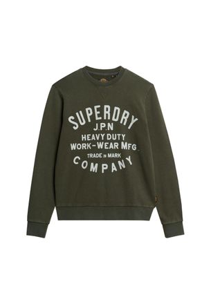 Superdry Herren Machined Goods Workwear Sweatshirt mit Rundhalsausschnitt Surplus Goods Olivgr&uuml;n XXL