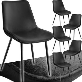 TecTake Lot de 6 Chaises de Salle &agrave; Manger Chaises Rembourr&eacute;es Chaise Ergonomique Velours Fauteuil Salon Chaise Scandinave Pieds en Metal Noir Chaise Coiffeus