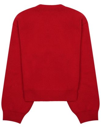 Celine Logo Cashmere Blend Sweater - Red