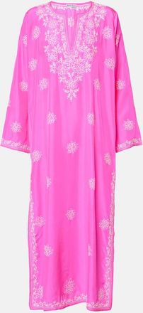 Juliet Dunn Bestickter Kaftan aus Seide