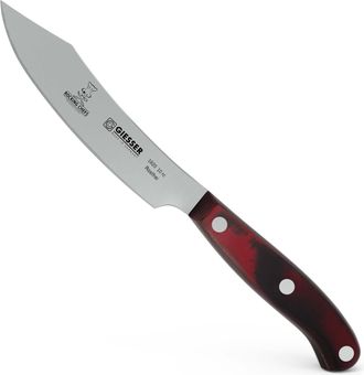 GIESSER seit 1776 - Made in Germany - Spickmesser 10 cm Rocking Chefs, PremiumCut Office No 1, Officemesser, Micarta, rot, genietet, rostfrei, deutsches Grill