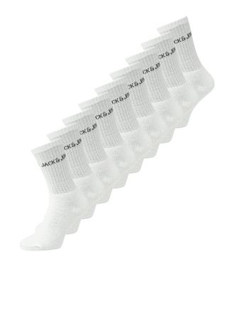 Jack & Jones Tennissocken JACK & JONES JACREGEN TENNIS SOCKS 9 PACK NOOS, Herren, wei&szlig; pack:9xwei&szlig;, Baumwollmischung, unifarben mit Farbeinsatz, Socken Tennissocke