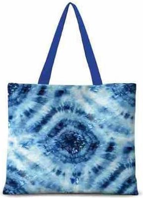 Generic Sac fourre-tout bleu en toile tie-dye - 40 x 35 cm - Design artistique avec fermeture éclair et poche intérieure, Tie-dye bleu 3, 28 X 12 X 9 Centimet