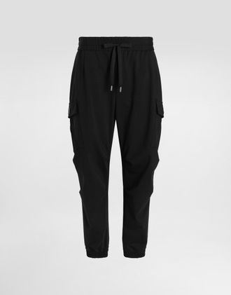 Dolce & Gabbana Cargohose Aus Baumwolle Mit Plakette - Mann Hosen Und Shorts Schwarz 46