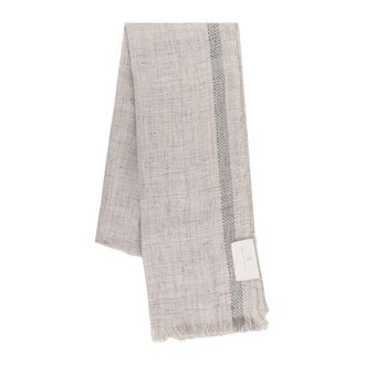 Brunello Cucinelli Leinenschal mit Fransen - - Accessories - Herren - Grau - ONE SIZE