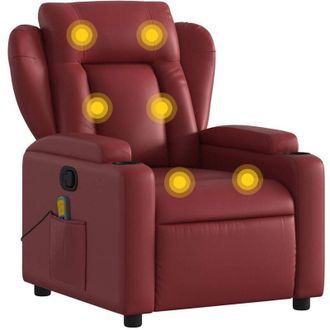 vidaXL Massagesessel Weinrot Kunstleder - Vidaxl
