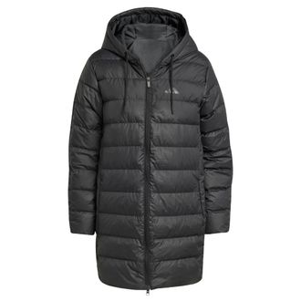 adidas Womens Essentials Climawarm 3-Streifen Light Daunenparka mit Kapuze Black XL