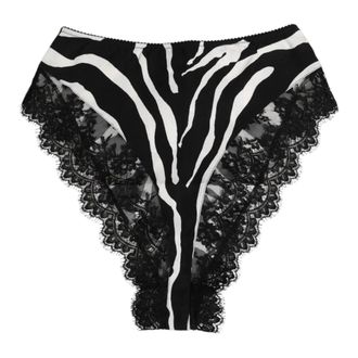 Dolce & Gabbana Zebra Print Spitze Hohe Taille Unterw&auml;sche - - Underwear - Damen - Schwarzk - S