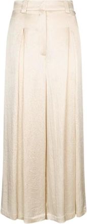 Liu Jo Femme, Pantalons, Beige, Taille: 38 FR Wide Pantalons