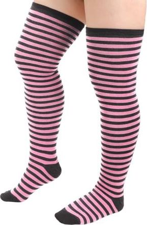 Dreshow Femme Grande Taille Chaussettes Hautes de Cuisse Montantes Chaussettes de Genoux Jambi&egrave;res Chaussettes pour Sport Cosplay