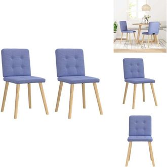 vidaXL Esszimmerst&uuml;hle 2 Stk. Jeansblau Stoff - Esszimmerstuhl - Esszimmerst&uuml;hle - Stuhl - K&uuml;chenstuhl