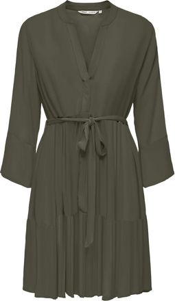 Only Damen Onlclemmentine Life Dress WVN Noos Zartes Kleid Mit V-Ausschnitt Und 3/4 &Auml;rmeln, Grape Leaf, X-Small