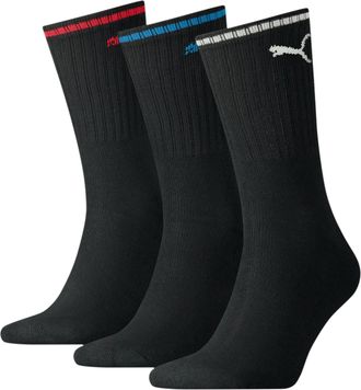 Puma Sport Crew Stripe Socken 3er-Pack, Kleidung, Schwarz, 35-38