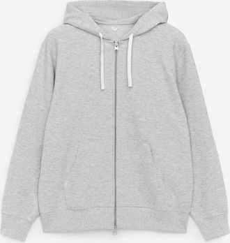 Arket Jersey-Kapuzenjacke Mit Rei&szlig;verschluss -Grau