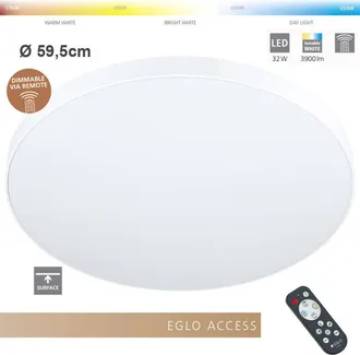 Eglo Neuwertig] Eglo Led Deckenlampe Zubieta a Deckenlampe Deckenlicht Leuchte Lampe Wei&szlig; &oslash;60cm B-Ware