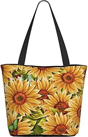 AOOEDM Beau sac &agrave; provisions pour femme papillon tournesols 33 x 27,9 x 17,8 cm. Le cadeau parfait pour la Saint-Valentin. Cest de la Saint-Valentin pour mam