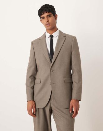 Asos Regular-Fit-Anzugjacke aus Twill in Grün