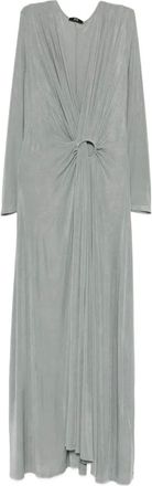 Eleh robe longue à design plissé - Gris