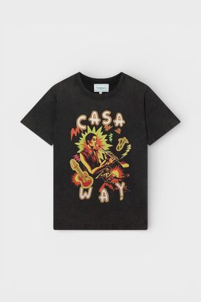 Casablanca Musik F&uuml;r Das Volk Bedrucktes T-Shirt Verblasstes Schwarz