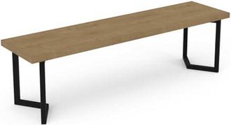 Demeyere Banc en Bois Multifonctionnel Tendance - Style Industriel - Coloris Chêne Hamilton & Finitions Noir Mat - 158 x 44 x 40 cm