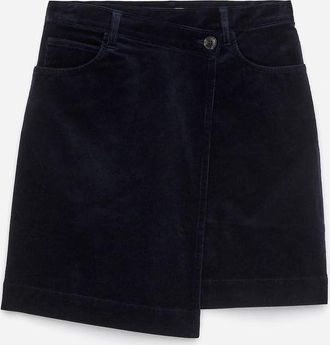 Arket Wickelrock Aus Cord -Blau